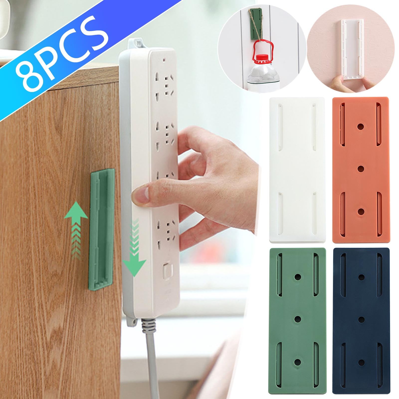 8 Pack Self-Adhesive Desktop Socket Fixer,Wall Mount Home Power Strip ...