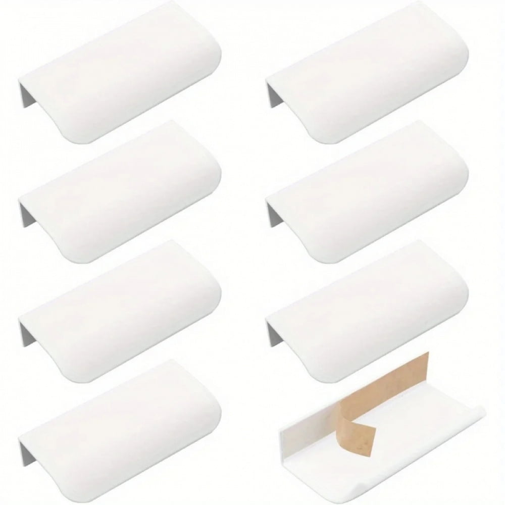 8-Pack Self-Adhesive Finger Pulls, Metal Concealed Drawer Handles ...