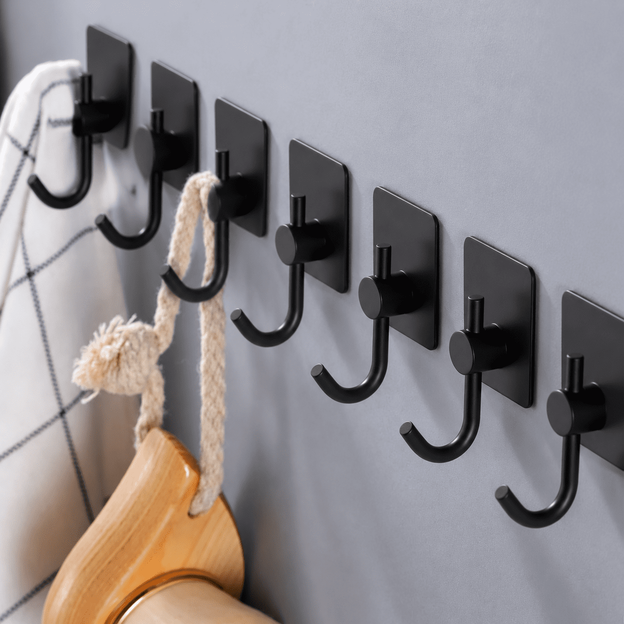 8 Pack Self Adhesive Hooks, Heavy Duty Stainless Steel Rustproof Sticky ...