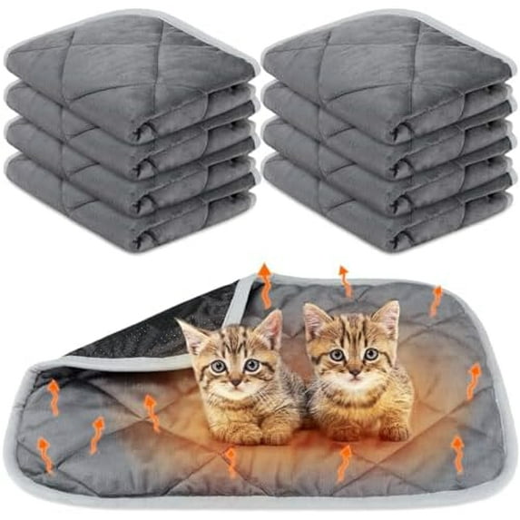 8 Pack Self Heating Cat Mat Self Warming Cat Bed Extra Warm Thermal Pet ...