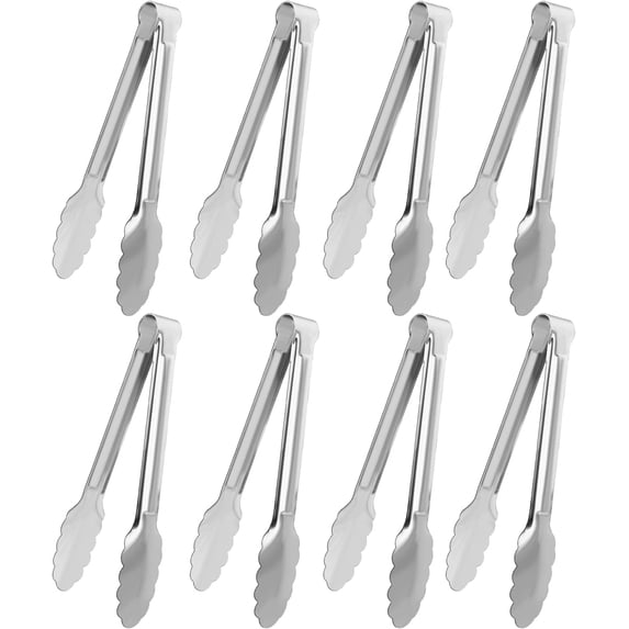 8 Pack Serving Tongs Kitchen Tongs,Buffet Tongs, Stainless Steel Food ...