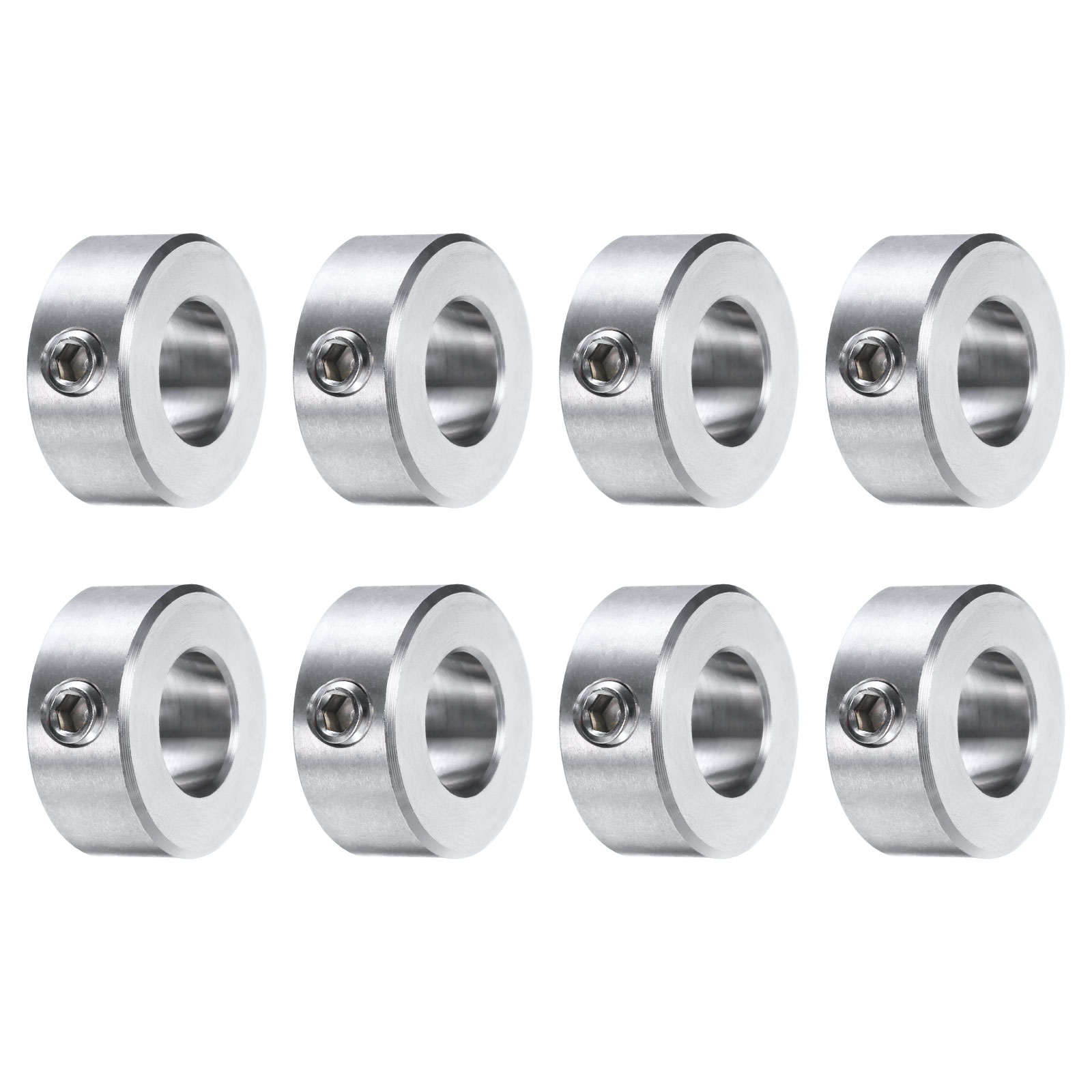 8 Pack Set Screw Collars 1/2" Bore 304 Stainless Steel Shaft Collars, 1 ...