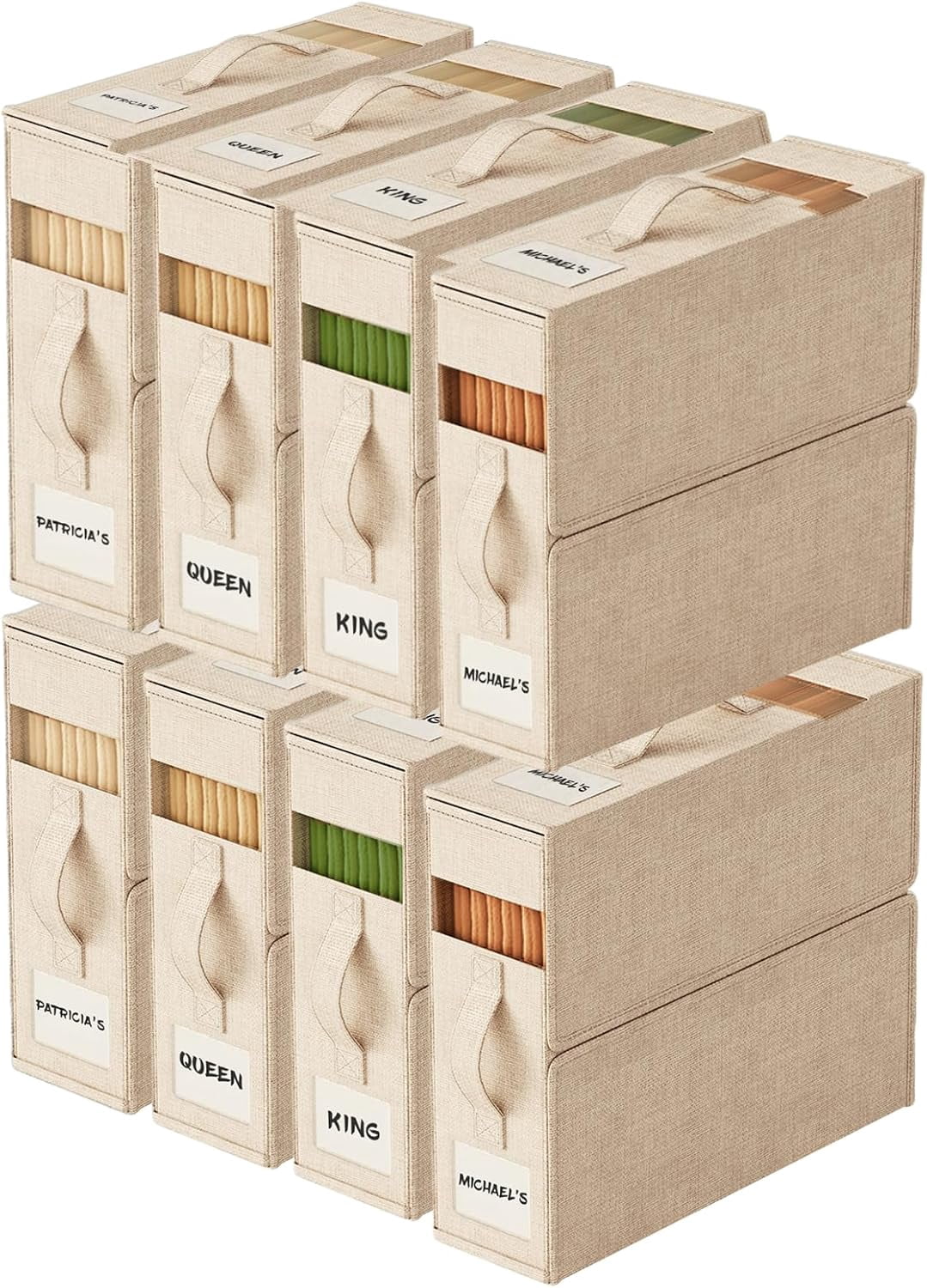 8 Pack Sheet Storage Organizer (King & Queen Size) with handle ...
