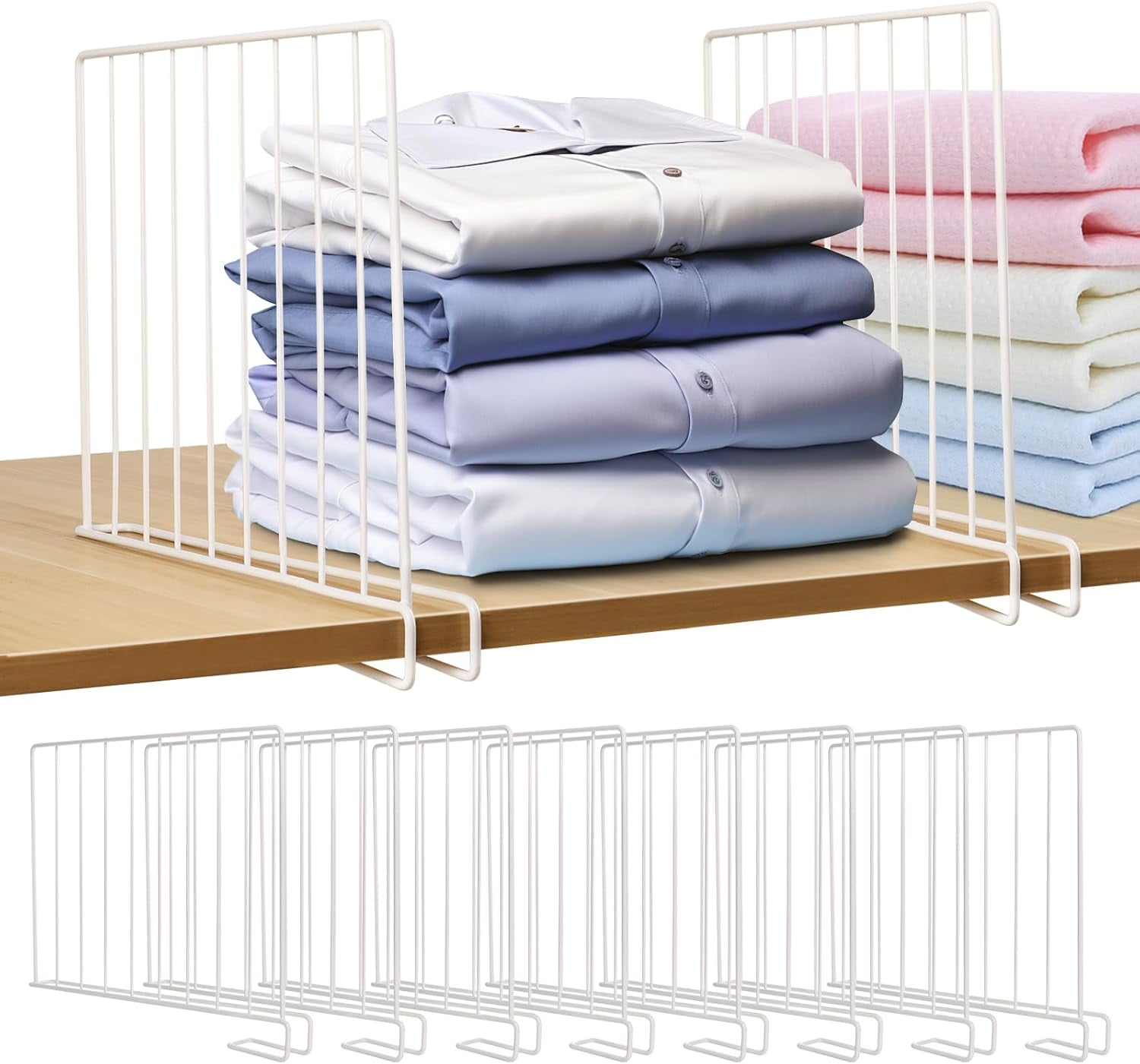 8 Pack Shelf Dividers for Closet Organization Metal Closet Shelf ...