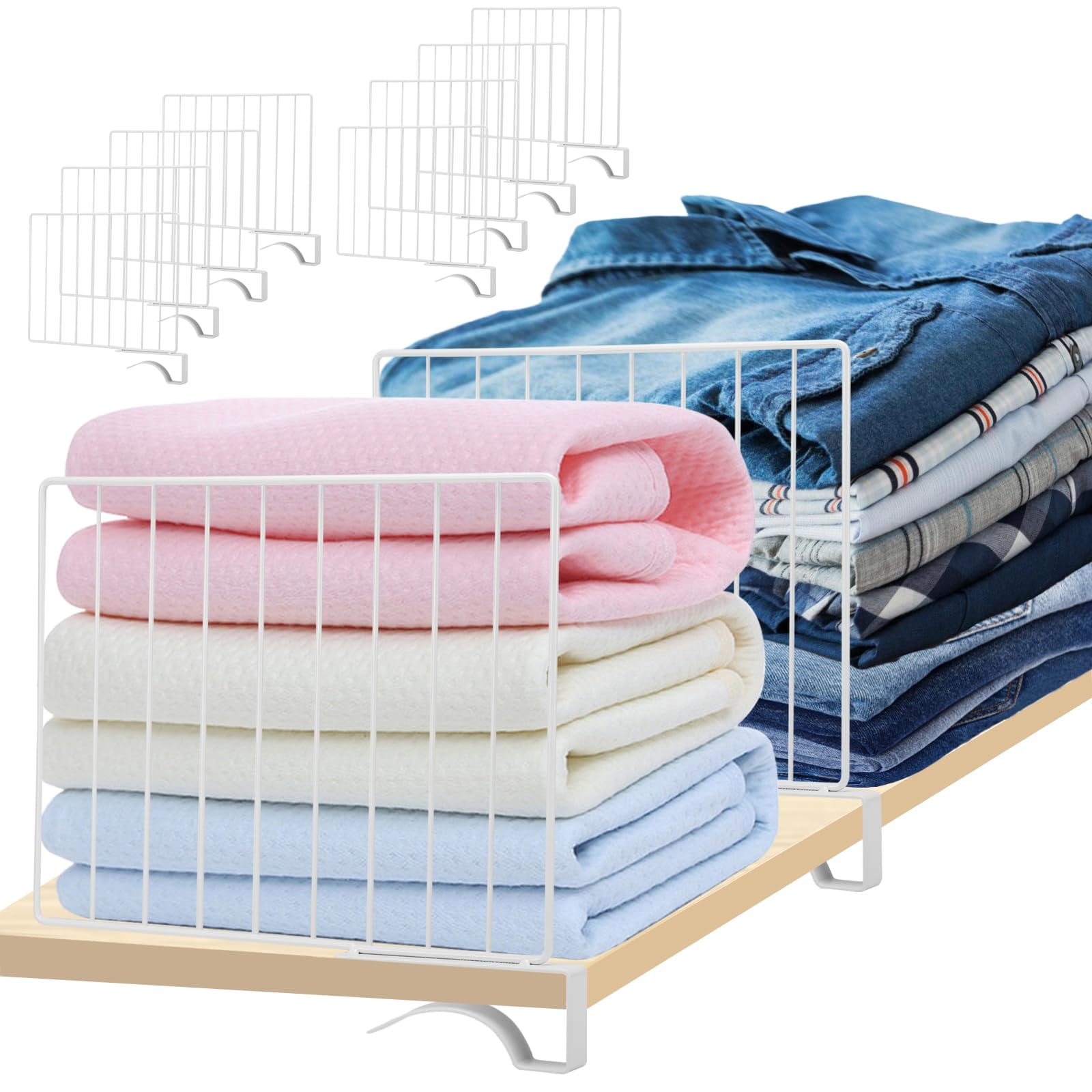 8 Pack Shelf Dividers for Closet Organization Metal Closet Shelf ...