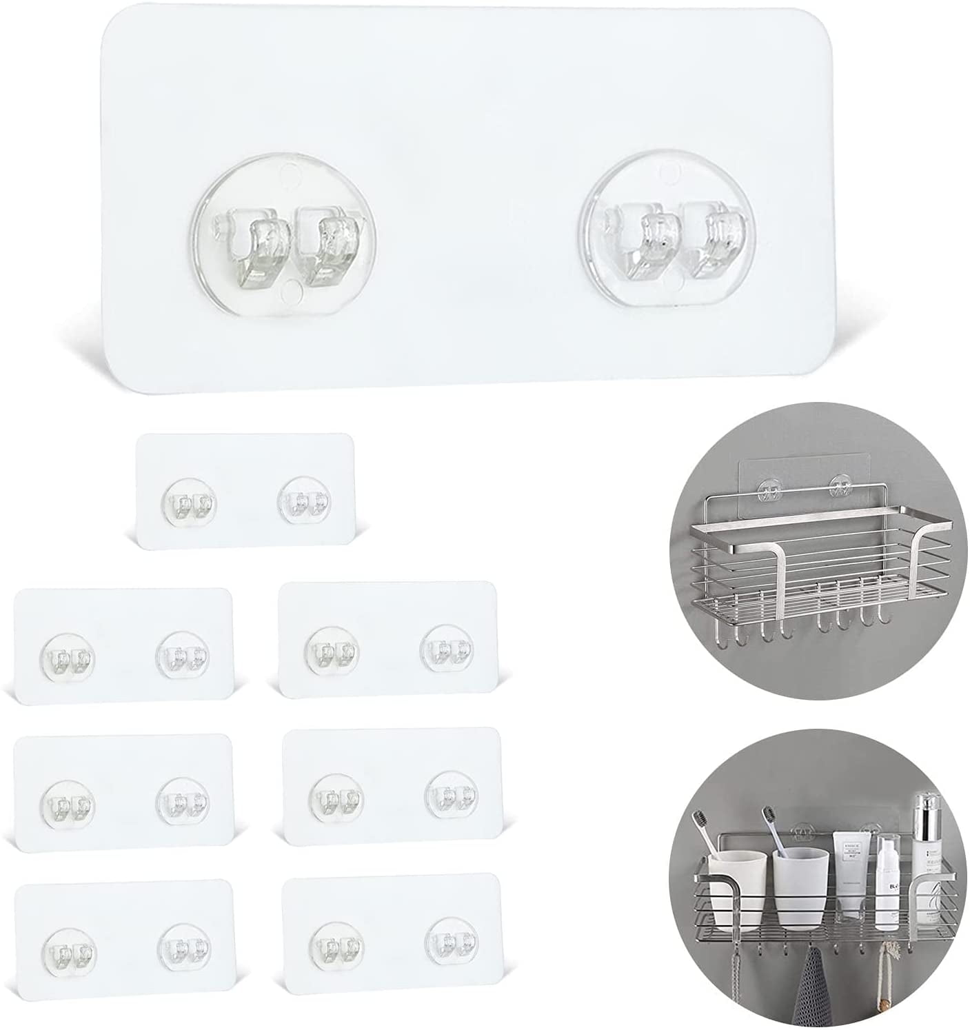 8 Pack Shower Caddy Adhesive Hooks Replacement, Strong sticker Hooks ...