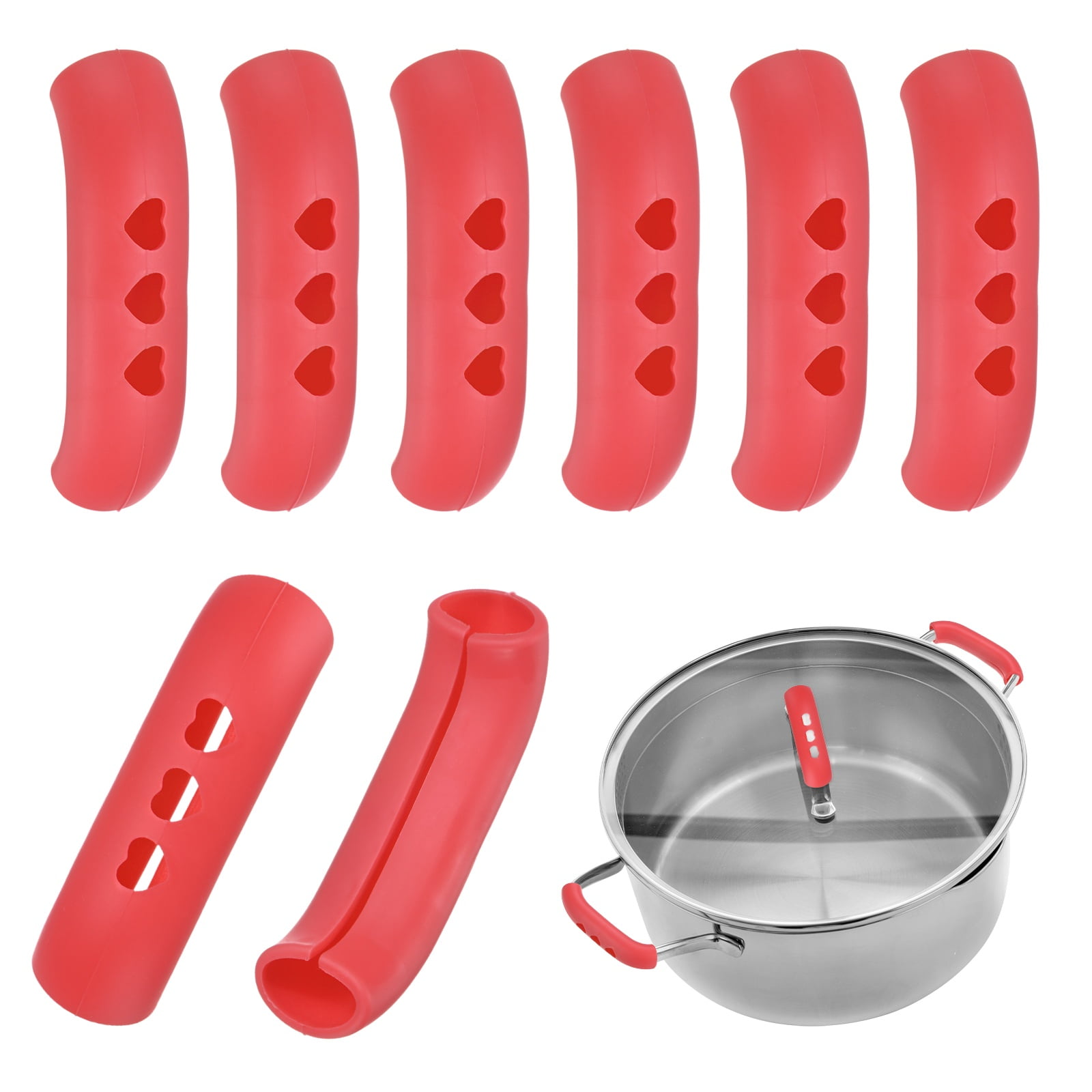 8-Pack Silicone Assist Handle Holder Grip, Heat Resistant Non-Slip Pot ...