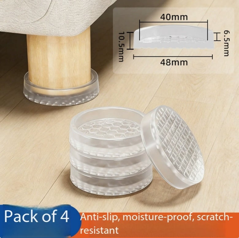8-Pack Silicone Bed Foot Pads - Silent Anti-Slip Table and Chair Leg ...