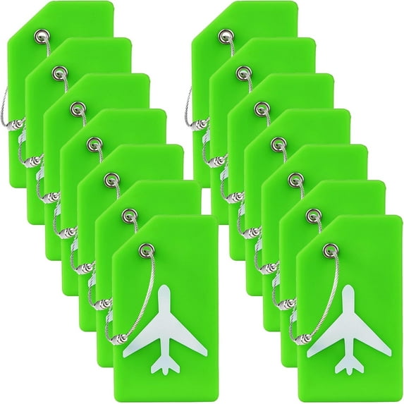 8 Pack Silicone Luggage Tag for Suitcases with Stainless Loop, TSA ...