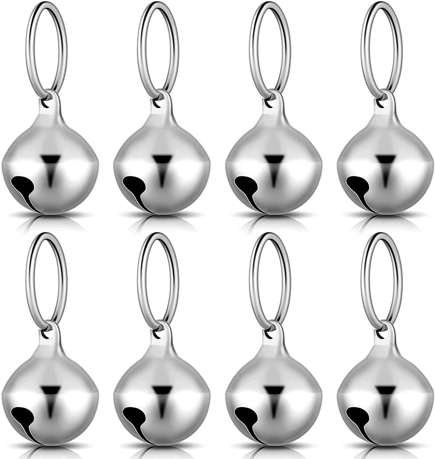 8 Pack Silver Collar Bells for Small Dogs Cats Pet Charm Pendant ...