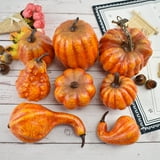 8 Pack Small Artificial Lifelike Mini Pumpkins for Home Garden ...