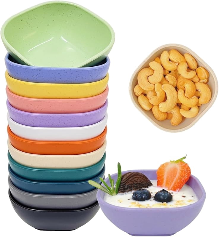 8 Pack Small Bowls, 4.5 OZ Assorted Colors Dipping Sauce Cups, Ice ...
