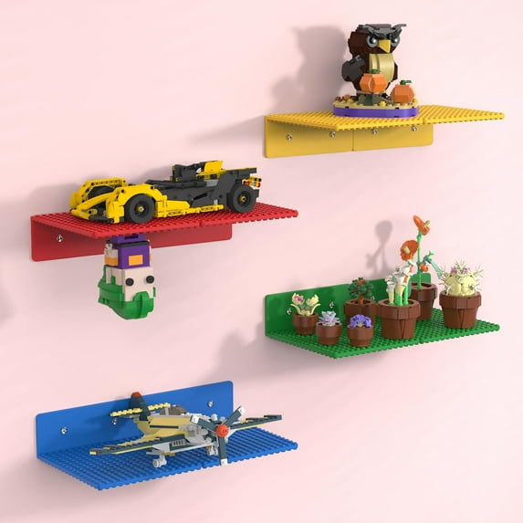 8-Pack Small Floating Shelves for Wall Compatible with Lego Building ...