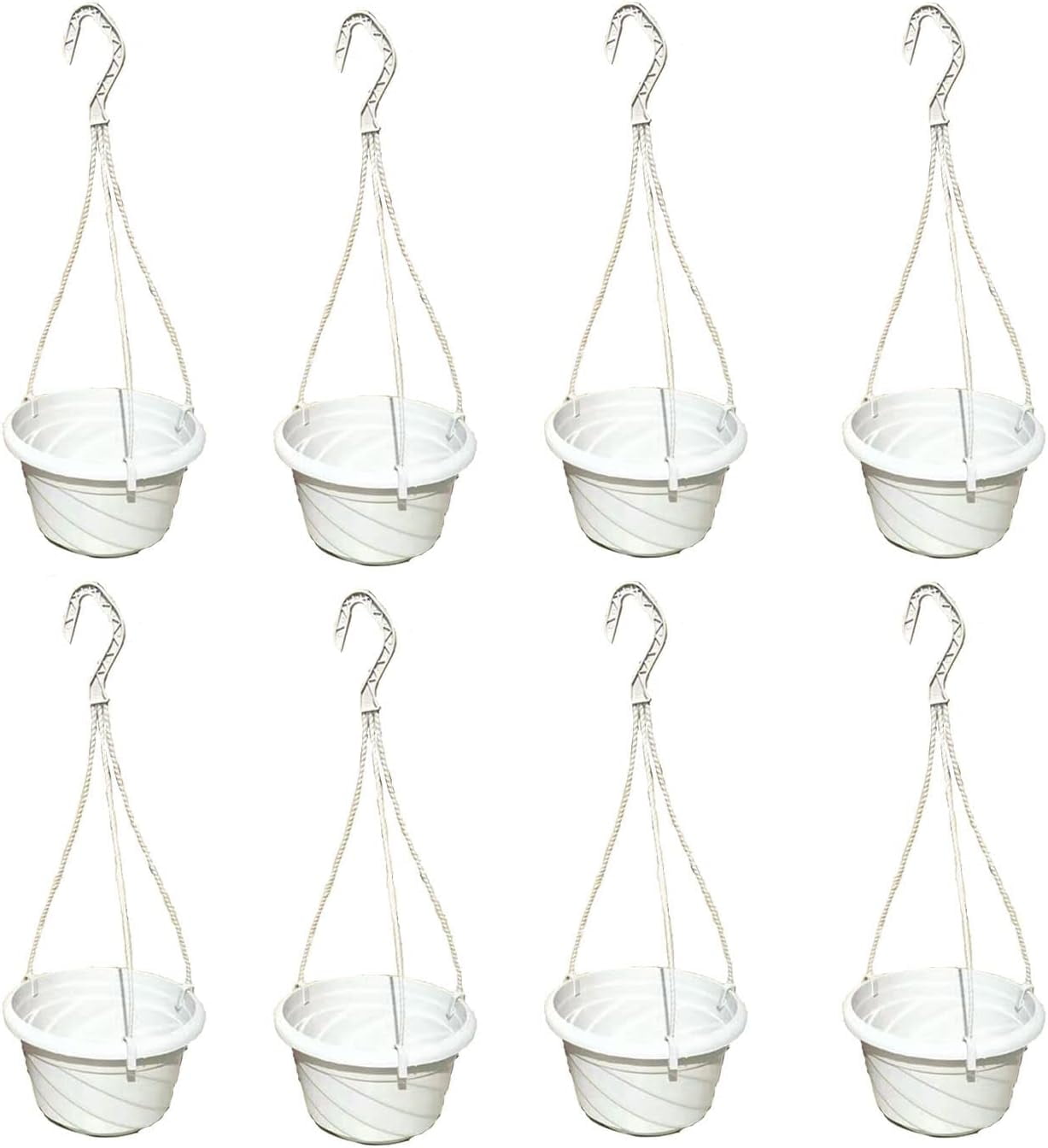 8 Pack Small Plastic Hanging Planters, Hanging Flower Plant Pots Basket ...