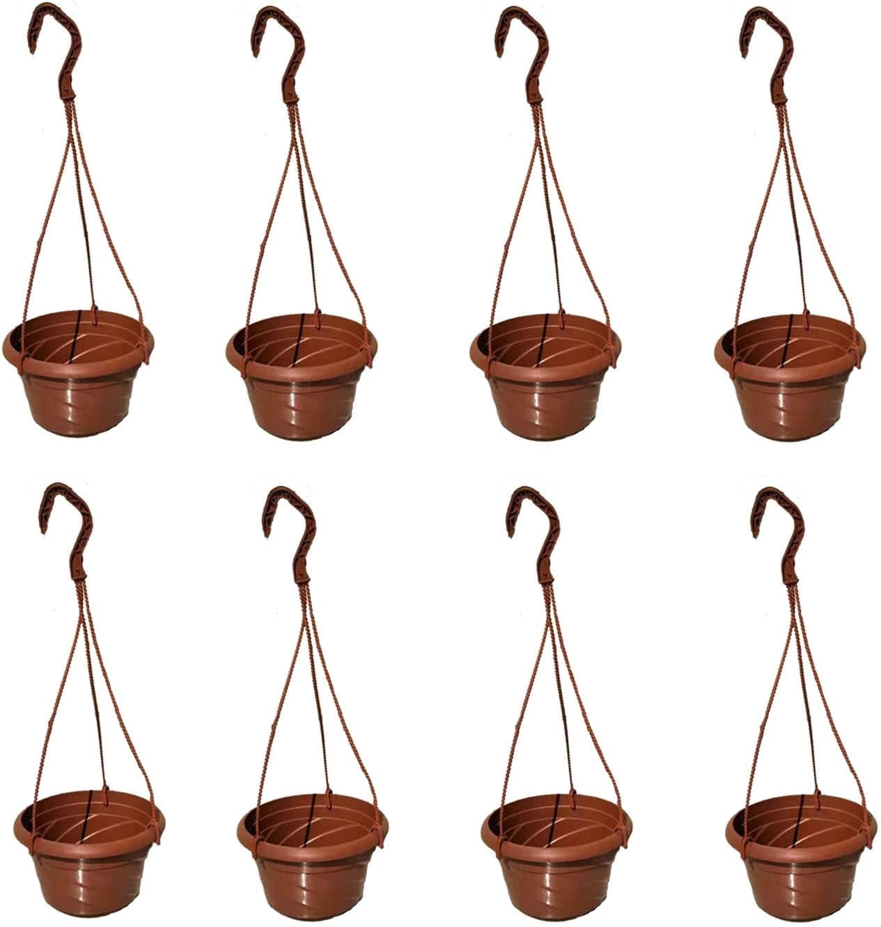 8 Pack Small Plastic Hanging Planters, Hanging Flower Plant Pots Basket ...