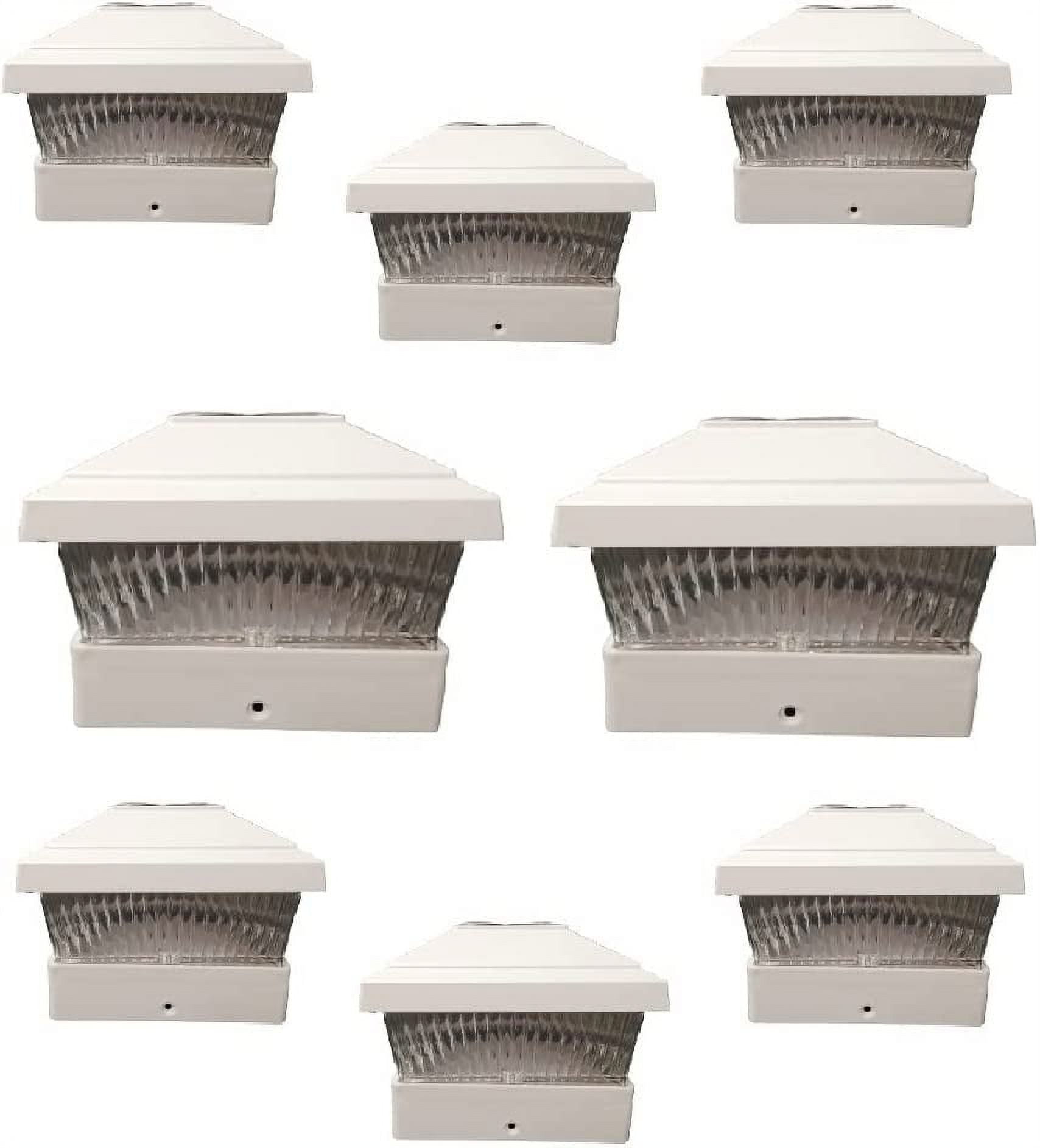 8 Pack Solar 5X5" Fence Post Cap Light with One LED Bulbs WHITE Garden ...