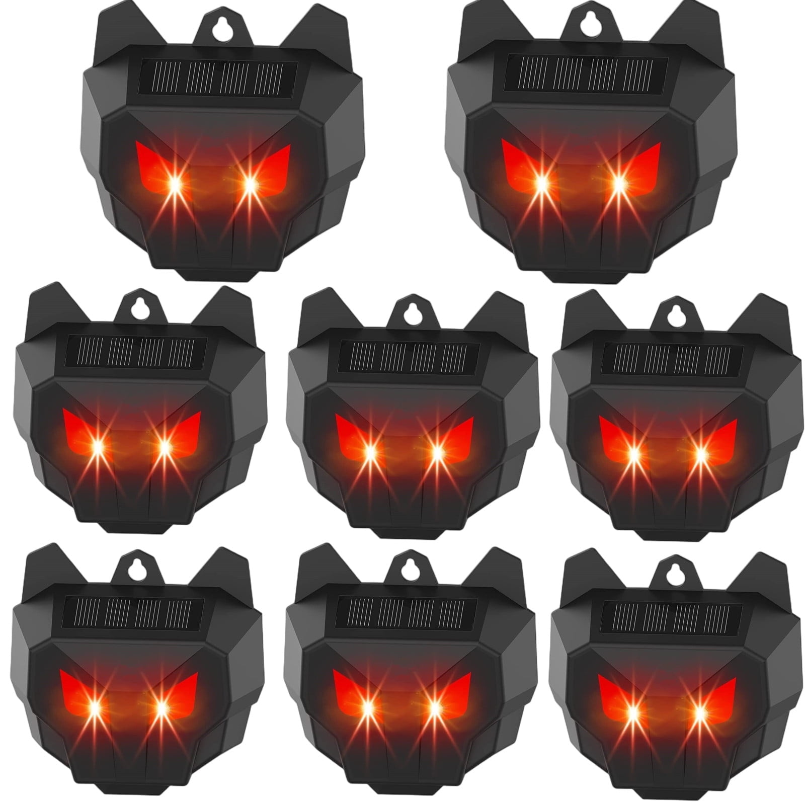 8 Pack Solar Animal Repeller Outdoor, Deer Deterrent with Red Lights ...
