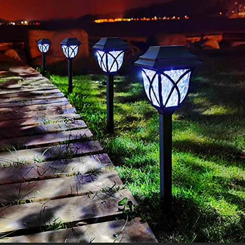 8 Pack Solar LED Lights,Large Rotating Outdoor Pathway Up To 10 Lumen ...