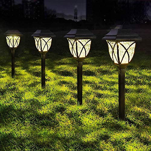 8 Pack Solar LED Lights Outdoor Garden Pathway Solar Powered Yard ...