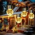 8 Pack Solar Lanterns, Christmas Decoration Lights with Multi-Color Changing Cracked Glass ...