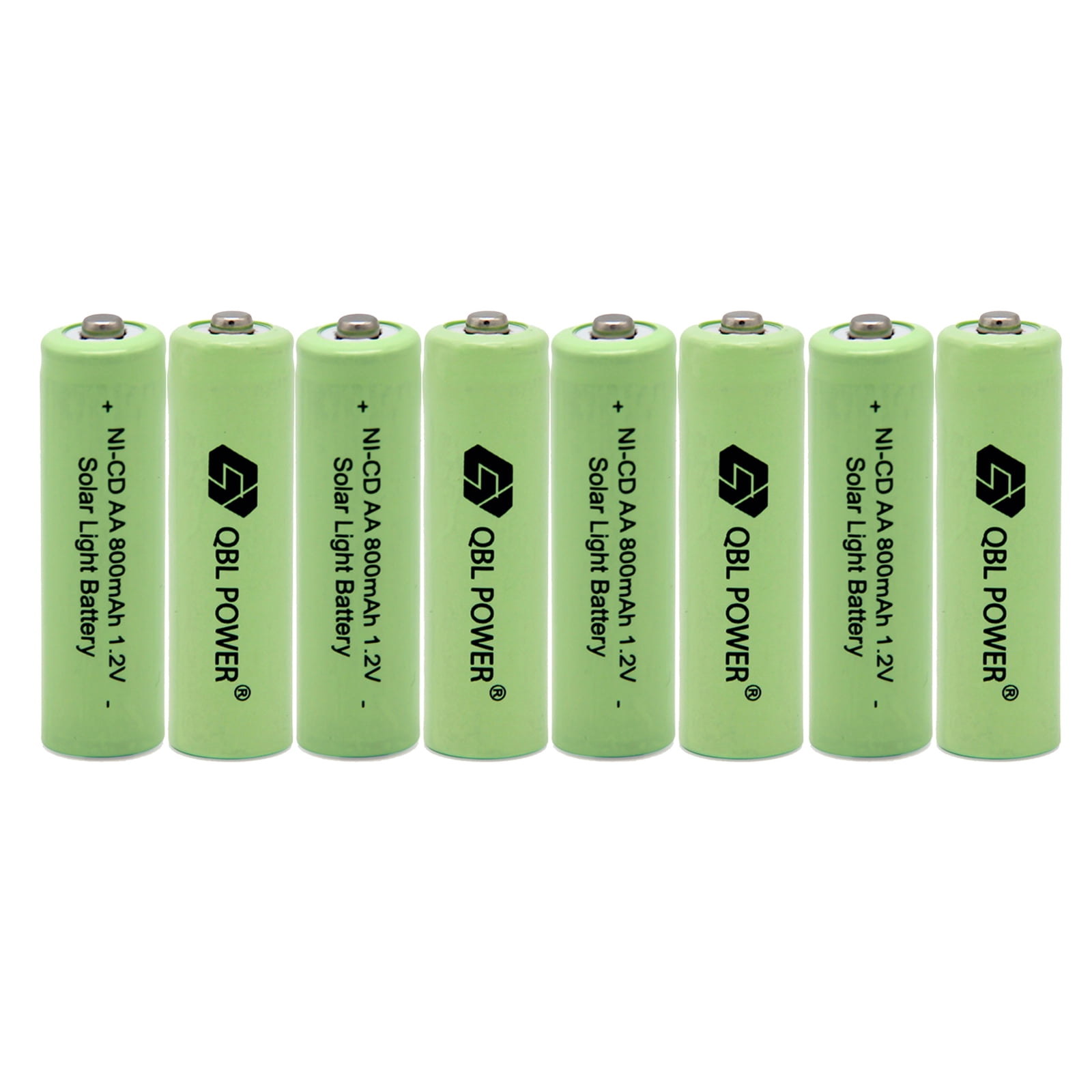 (8-Pack)Solar Light Batteries AA NiCd AA 800mAh 1.2V Rechargeable for ...
