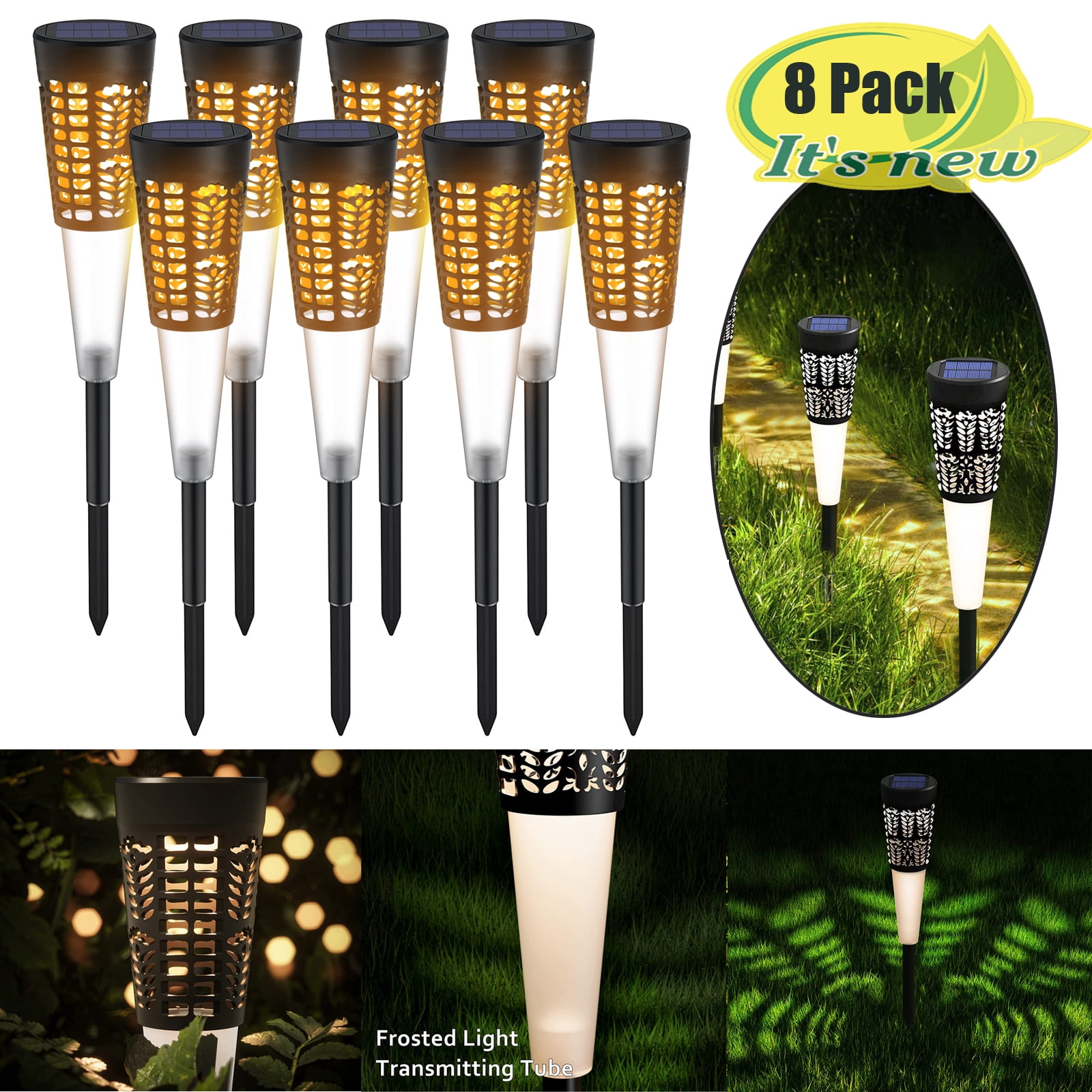 8 Pack Solar Lights Outdoor Garden, Super Bright Waterproof Solar ...