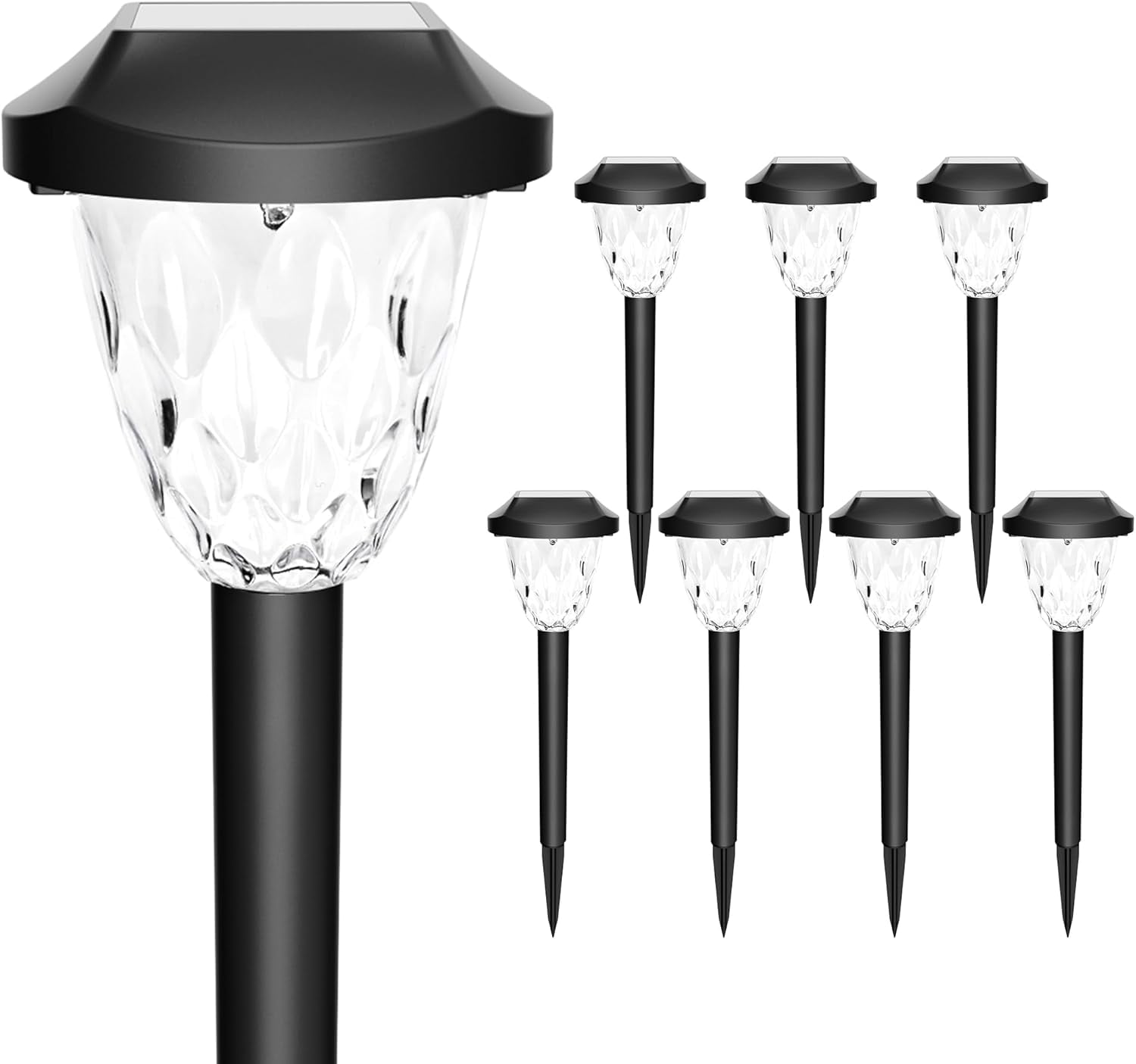 8 Pack Solar Lights Outdoor, Solar Pathway Lights with Great Pattern ...