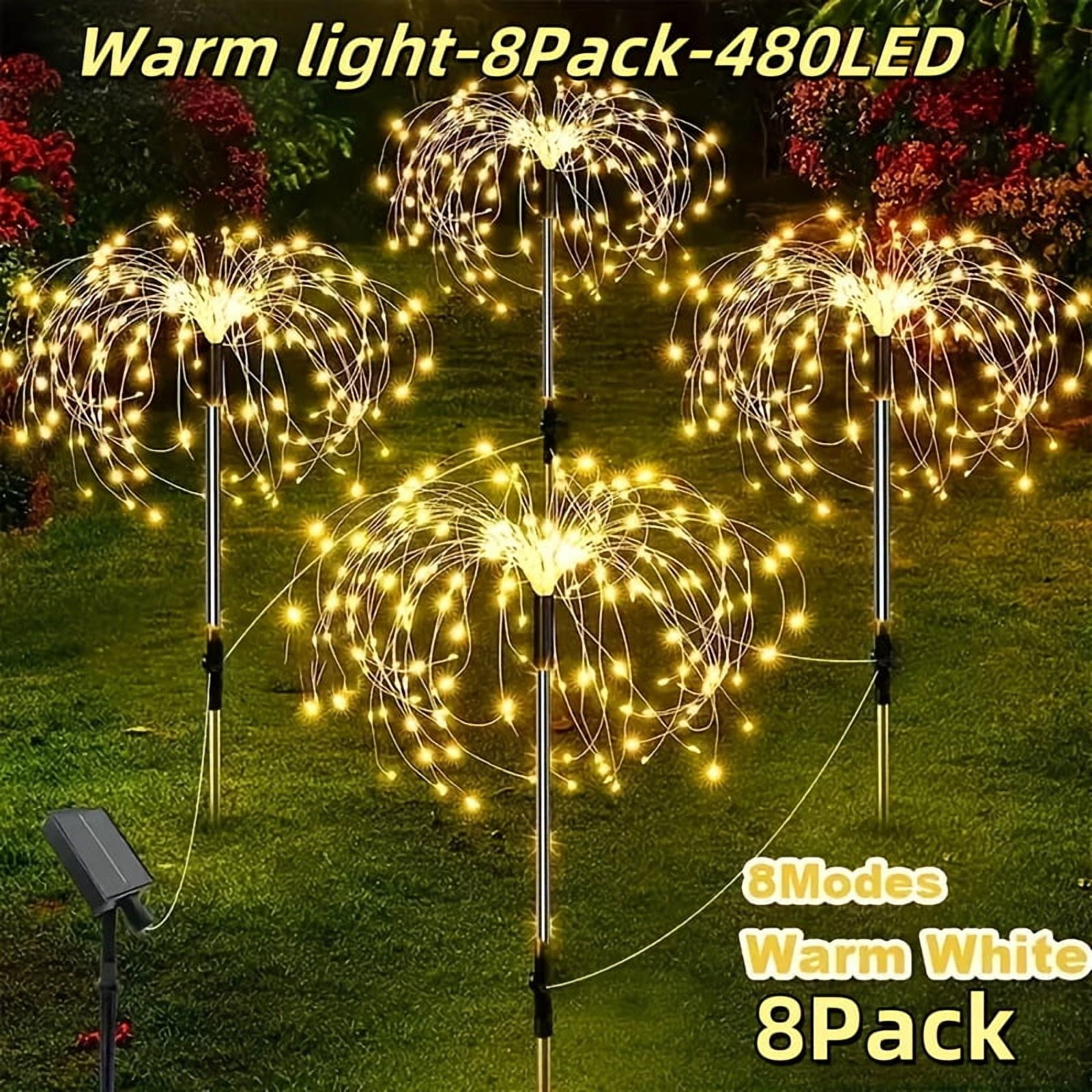 8-Pack Solar Outdoor Fireworks Lights - IP65 Waterproof, 8 Lighting ...