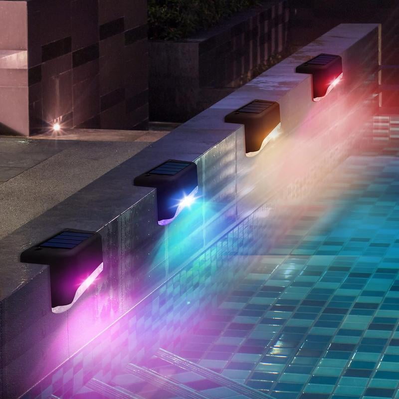 8-Pack Solar Pool Side Lights Color Changing Waterproof Night Lights ...