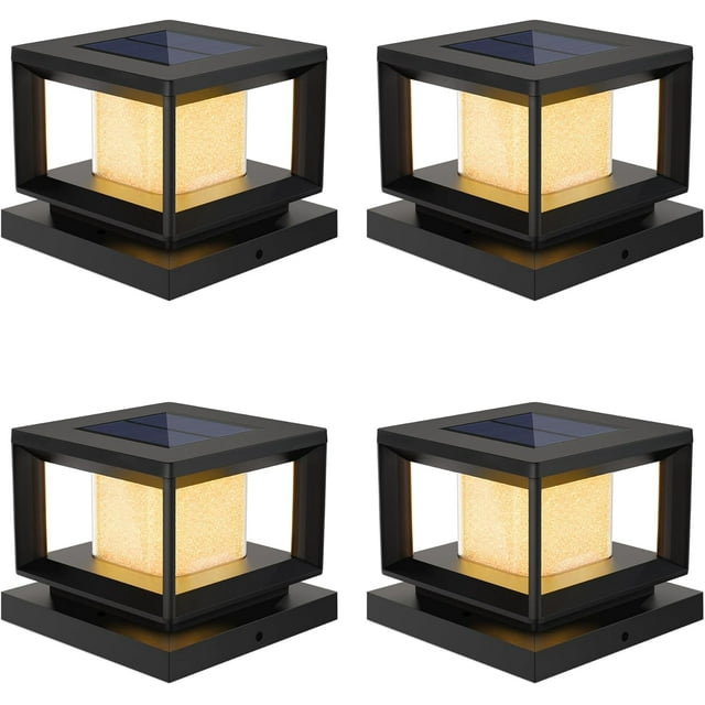 8 Pack Solar Post Lights Outdoor, Waterproof Fence Cap Lights for Deck ...