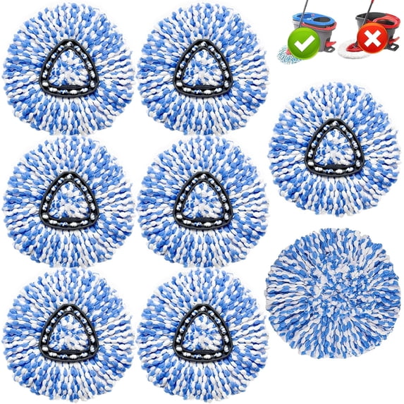 8 Pack Spin Mop Replacement Heads,100% Microfiber Spin Mop Refill Head ...