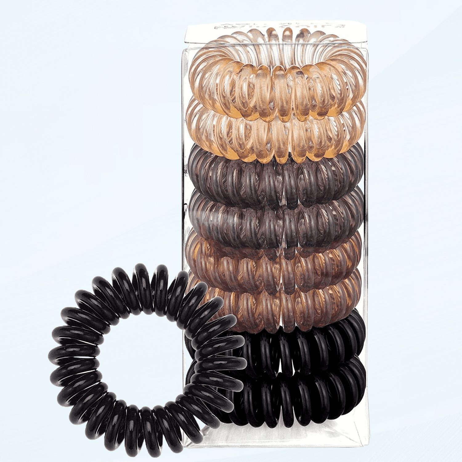 8 Pack Spiral Hair Ties, Traceless Hair Rings for Thick Hair, Multicolor Hair Coils, Women ...