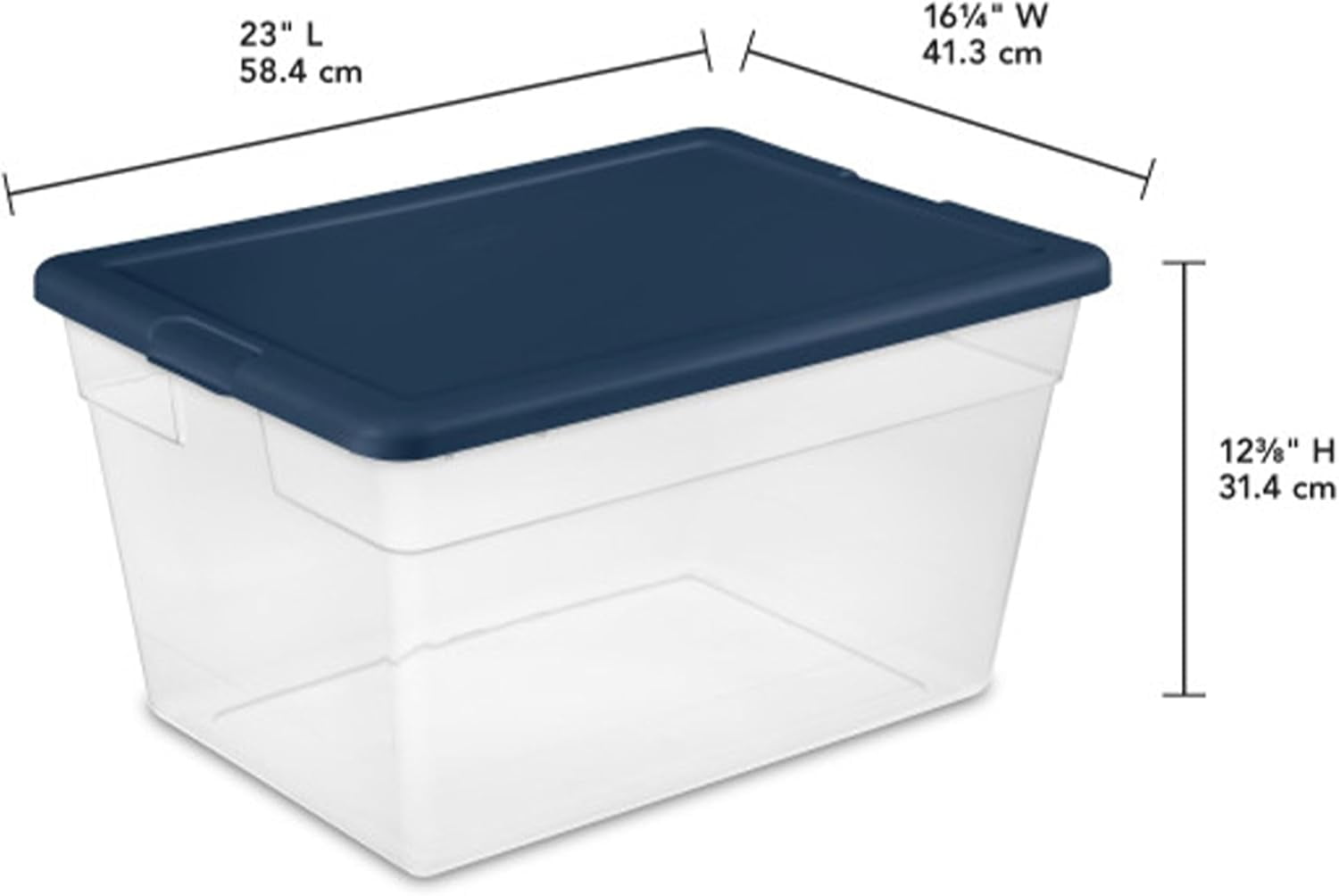 8 Pack Stackable Plastic Storage with Lids, Marine Blue, 56 Quart ...