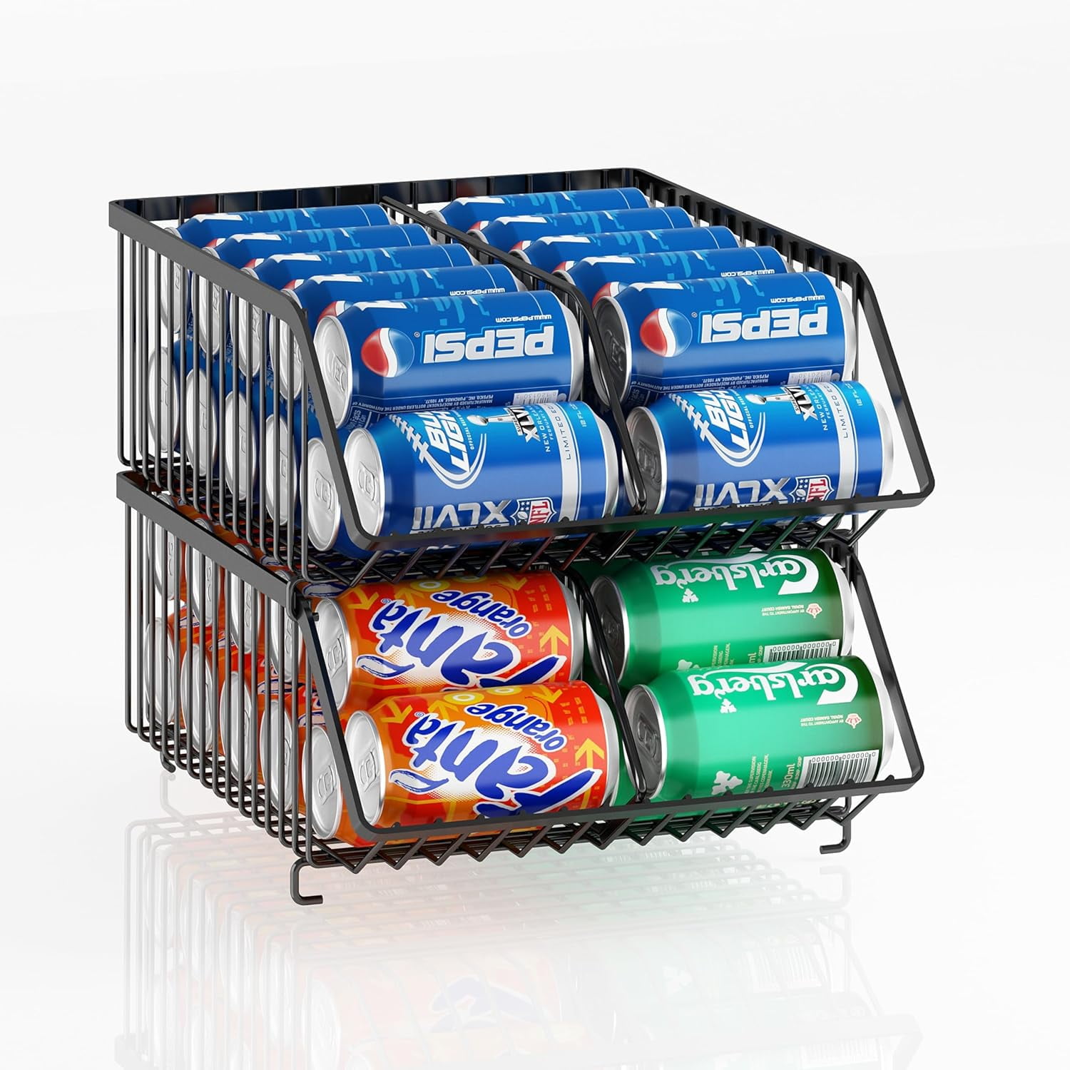 8 Pack Stackable Soda Can Organizer for Refrigerator, Can Holder ...