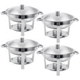 8 Pack Stainless Steel Chafing Dish Buffet Set 5L Round Chafers BBQ ...