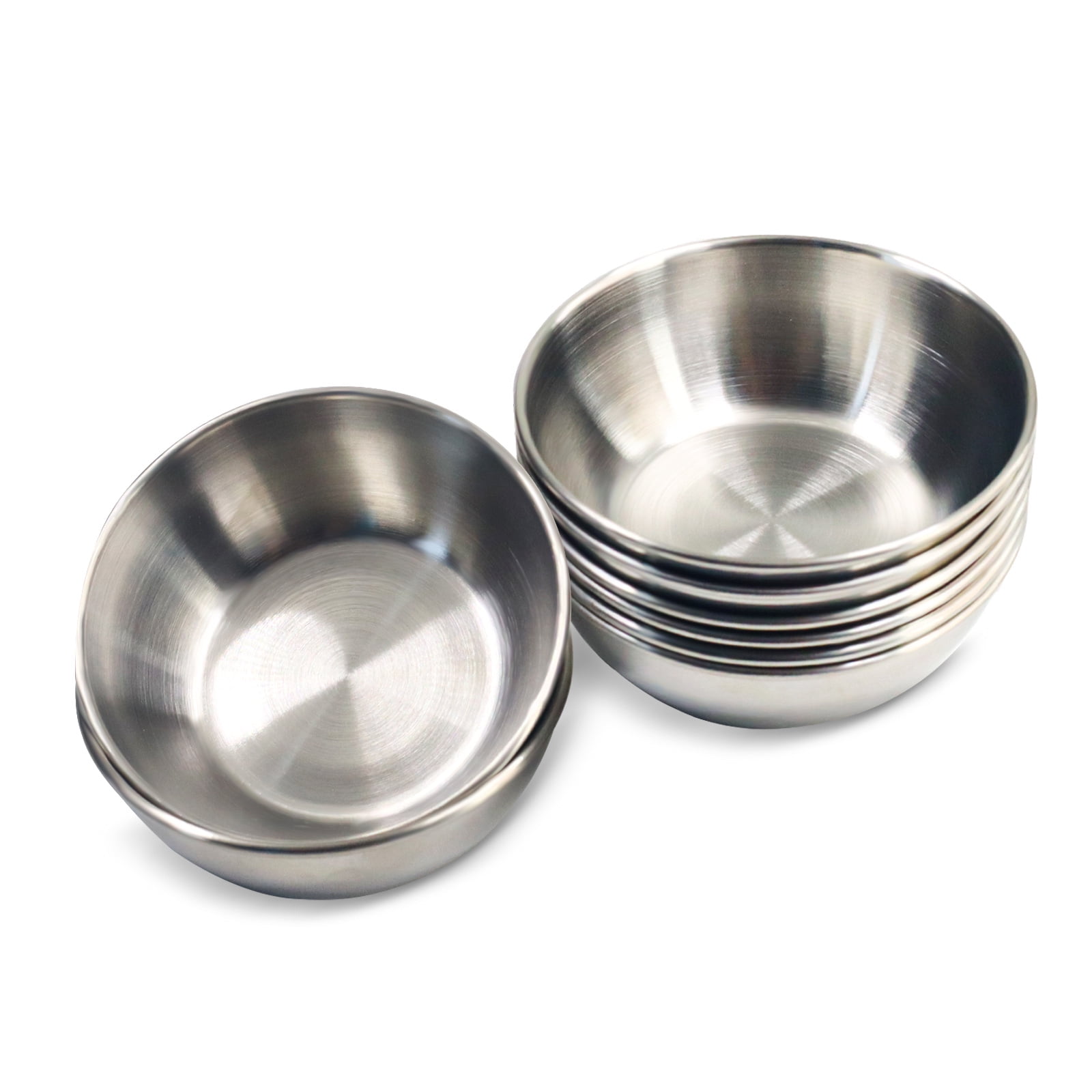 8 Pack Stainless Steel Soy Sauce Dishes 8.3cm/3.2in, Dipping Bowls ...