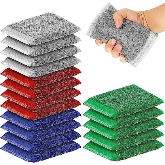 8 Pack Steel Scrub Sponges for Dishes Non Scratch Scouring Multi Use ...