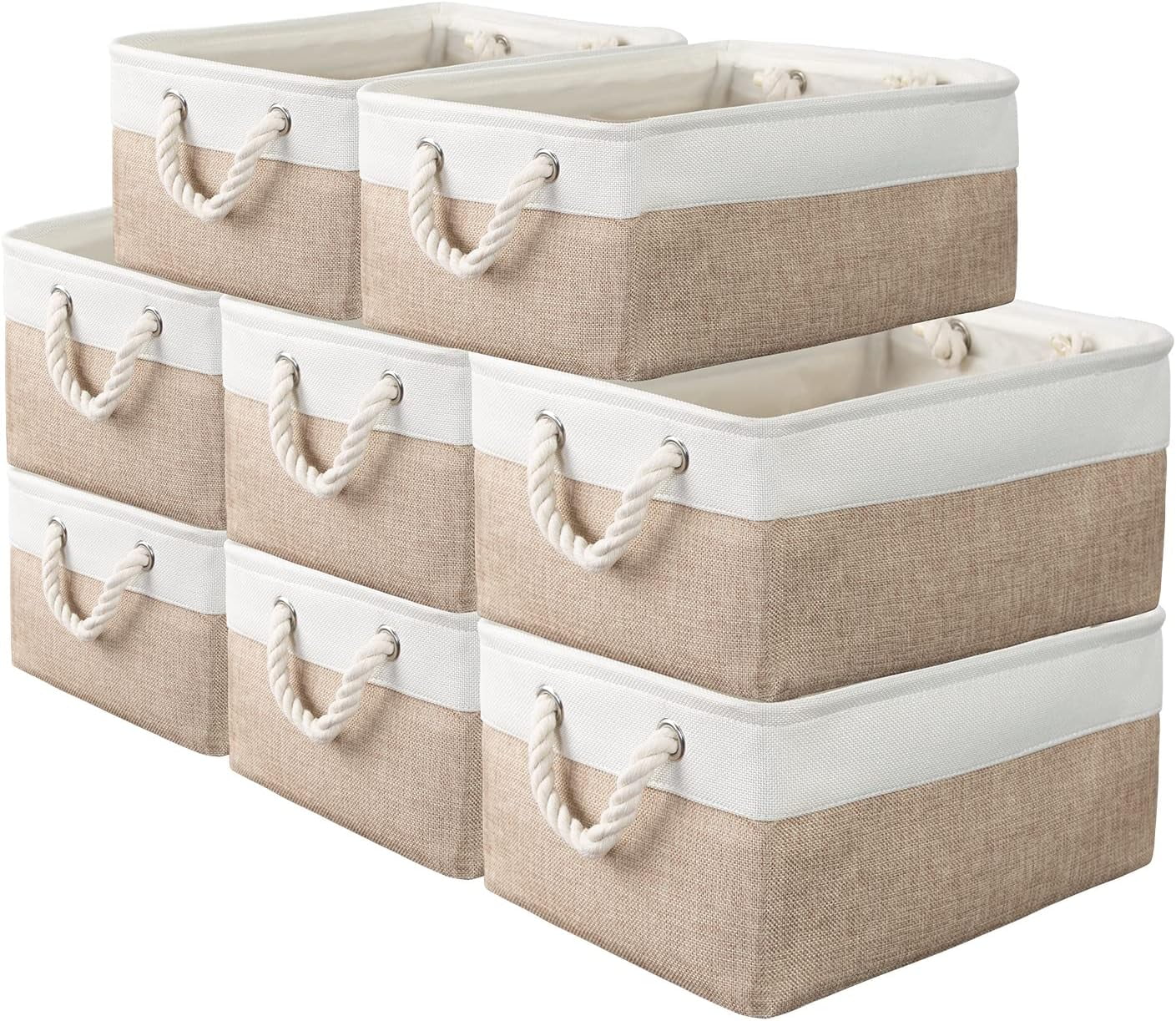 8 Pack Storage Basket Bins - Decorative Baskets Bulk Storage Box Cubes ...