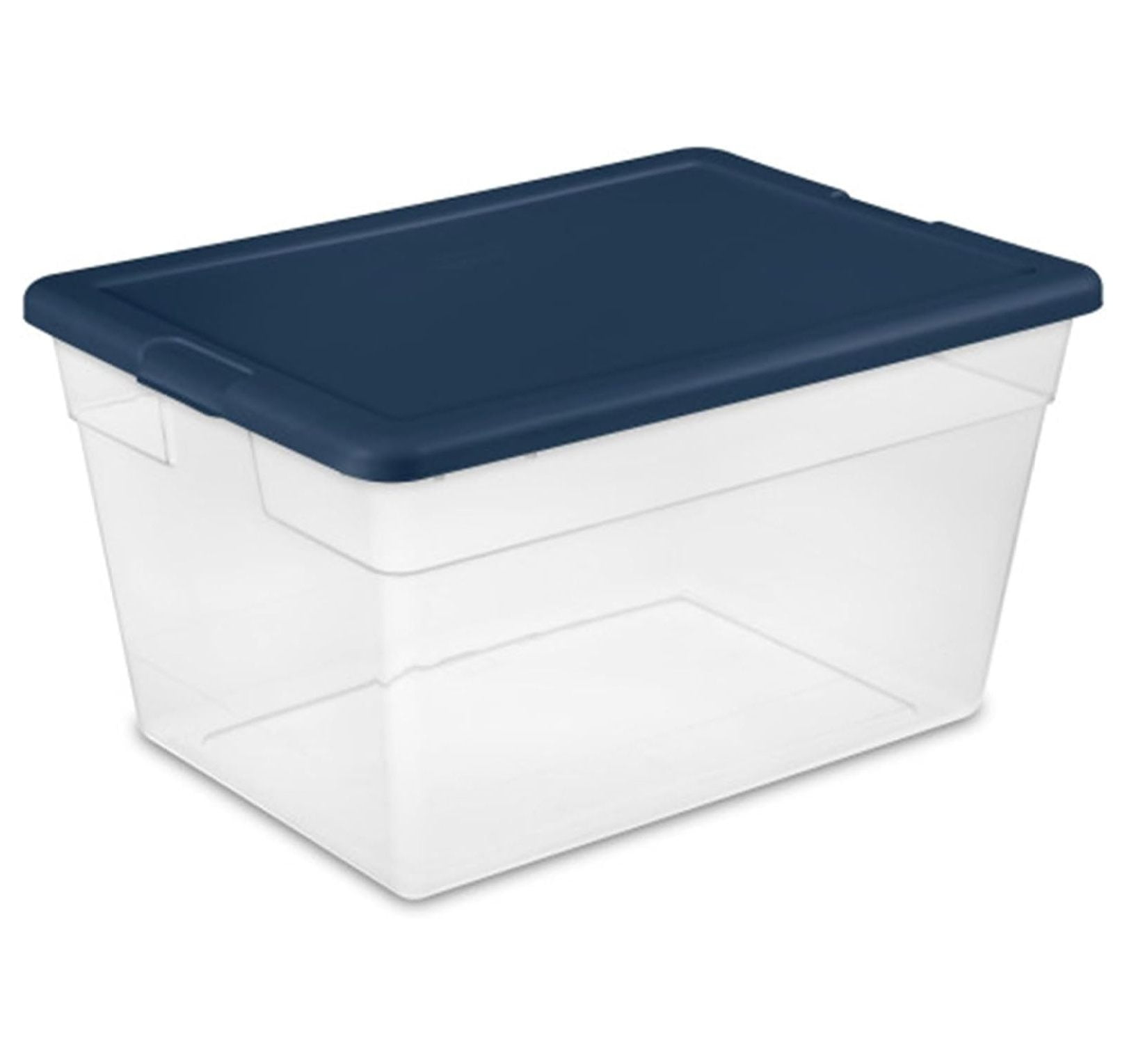 8 Pack Storage Boxes, Stackable Plastic Totes with Lids, Marine Blue ...