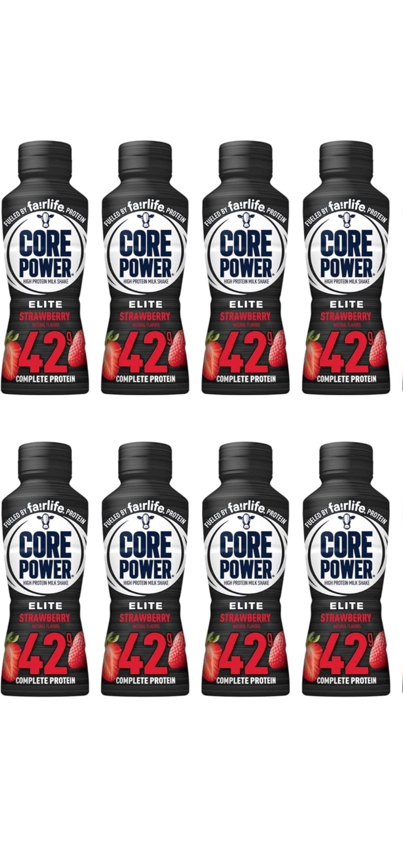 8 Pack Strawberry core power elite 14 FL oz protein shake - Walmart.com