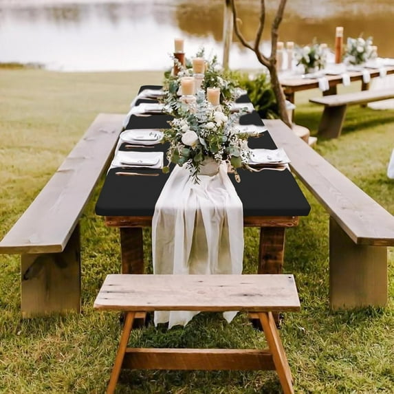 8 Pack Stretch Fabric Table Top Cap Cover, Elastic Fitted Tablecloths ...