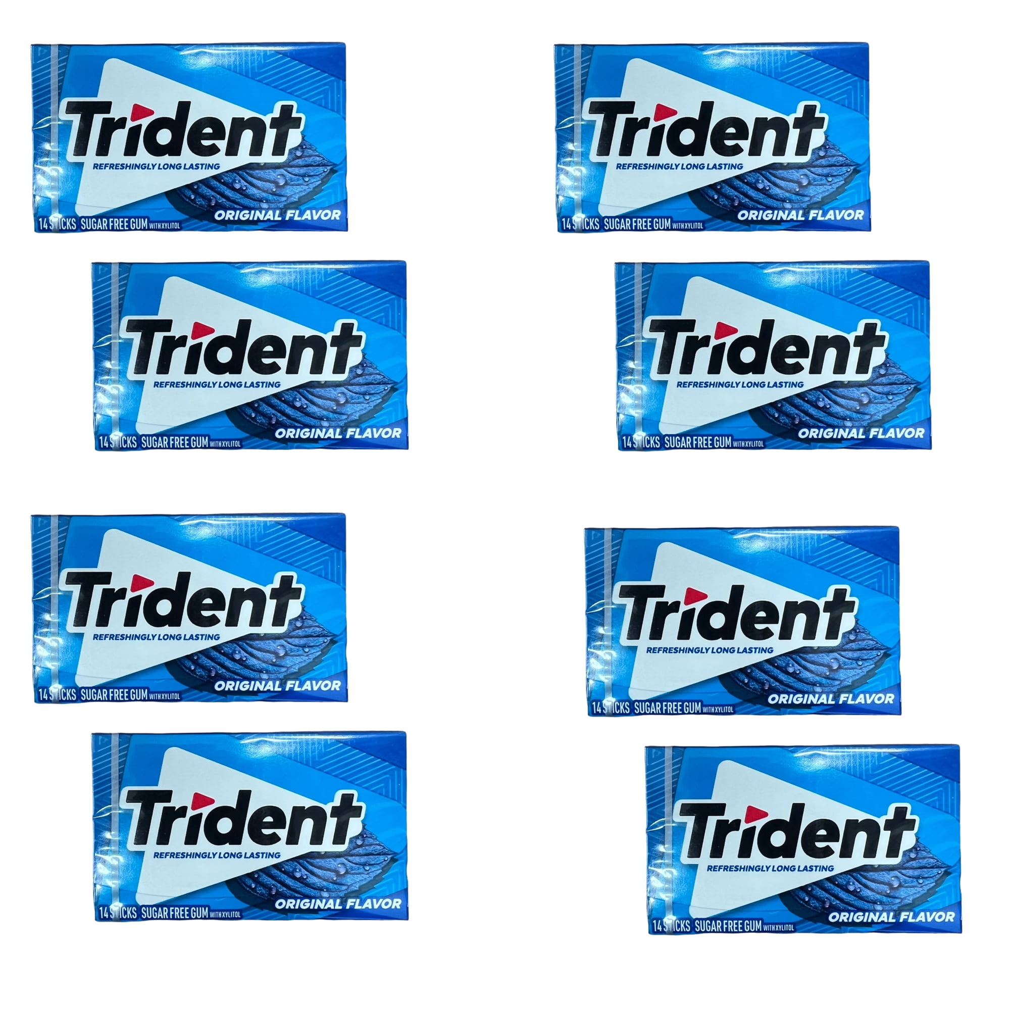 8 Pack Sugar-Free Chewing Gum | Trident Original Flavour Gum - 14 ...