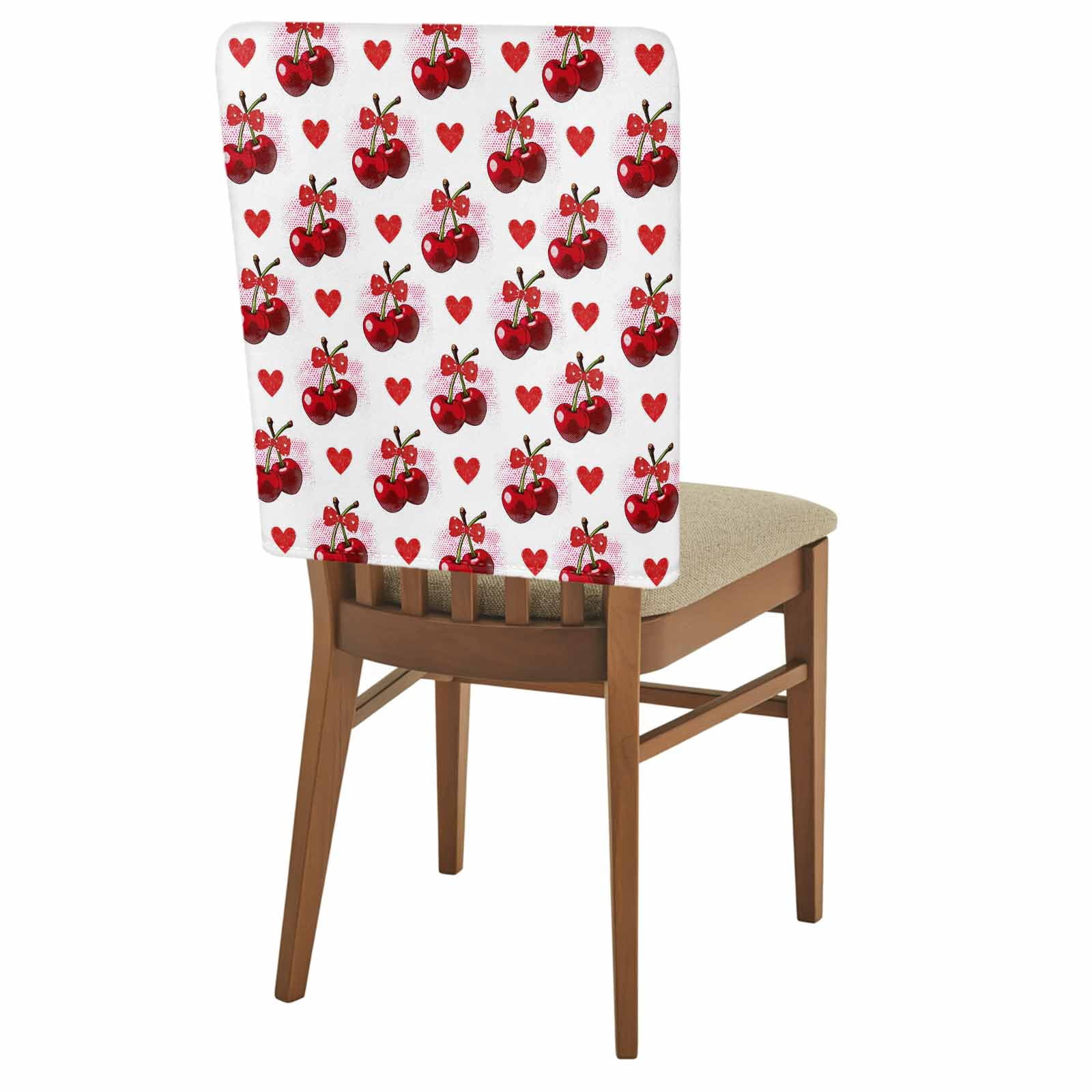 8 Pack Summer Fruit Chair Back Covers Watercolor Cherry Red Love Heart ...