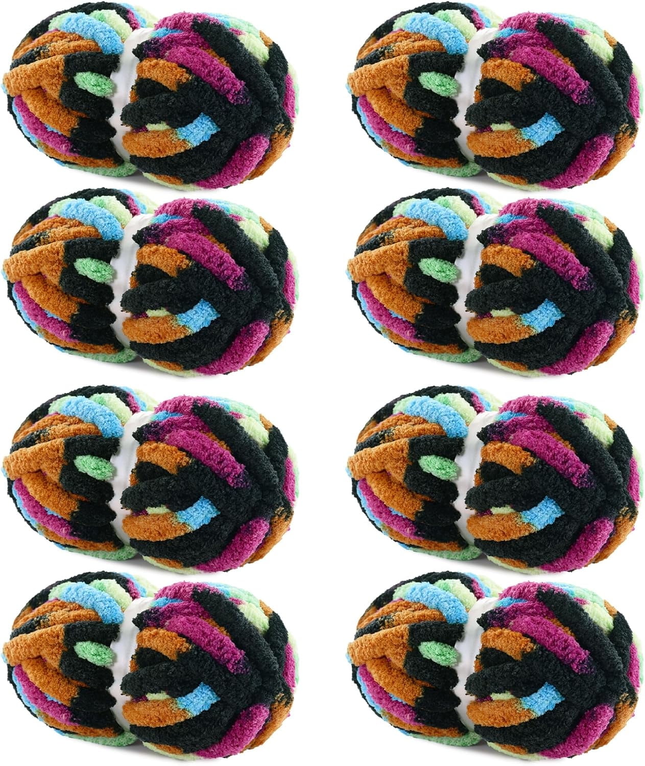 8 Pack Super Bulky Giant Chunky Yarn for Crocheting,Large Soft Fluffy ...