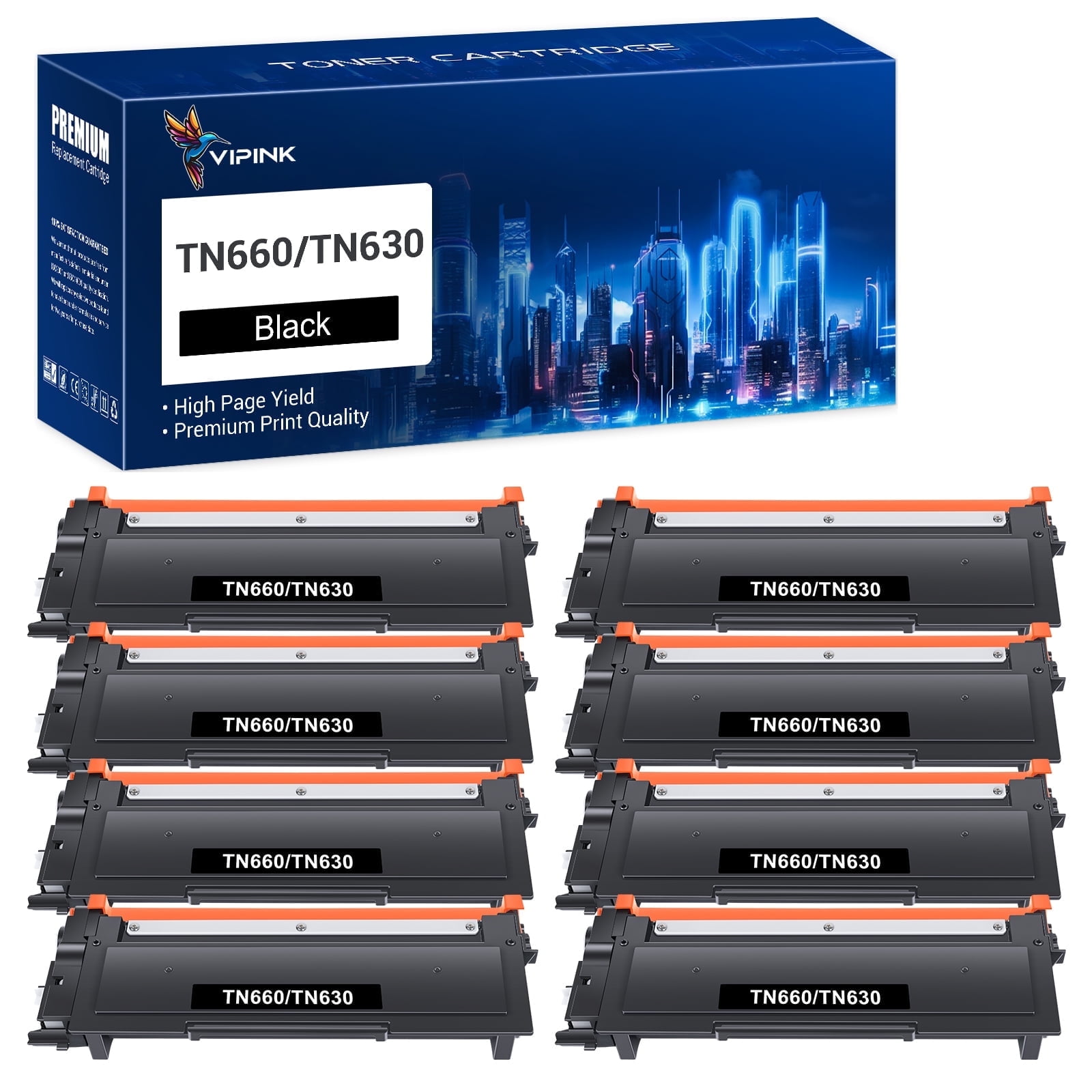 8-Pack TN660 Toner Cartridge Replacement Compatible for Brother TN660 ...