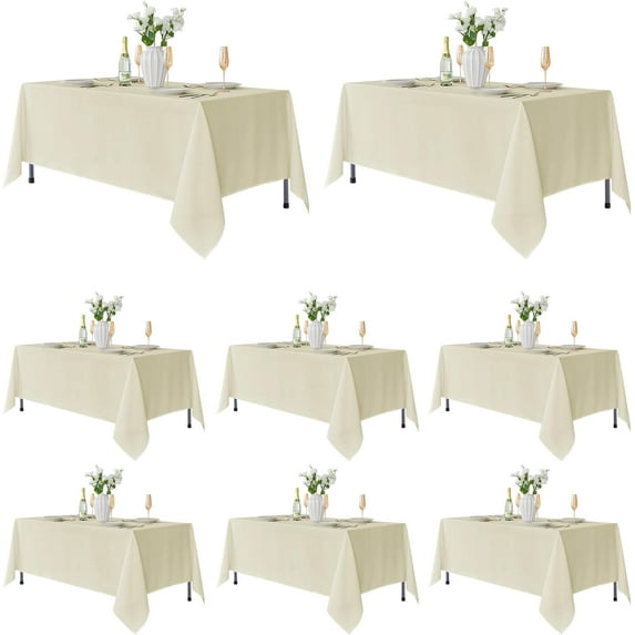 8 Pack Table Cloth Rectangle Table: Stain and Wrinkle Resistant ...