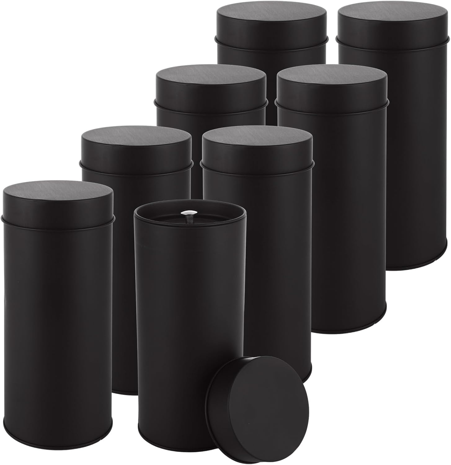 8 Pack Tea Tin Canister with Airtight Double Lids 26 Oz Metal Tea ...