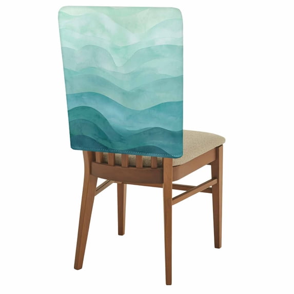 8 Pack Teal Abstract Waves Chair Back Covers Sea Ocean Ripples Coastal ...