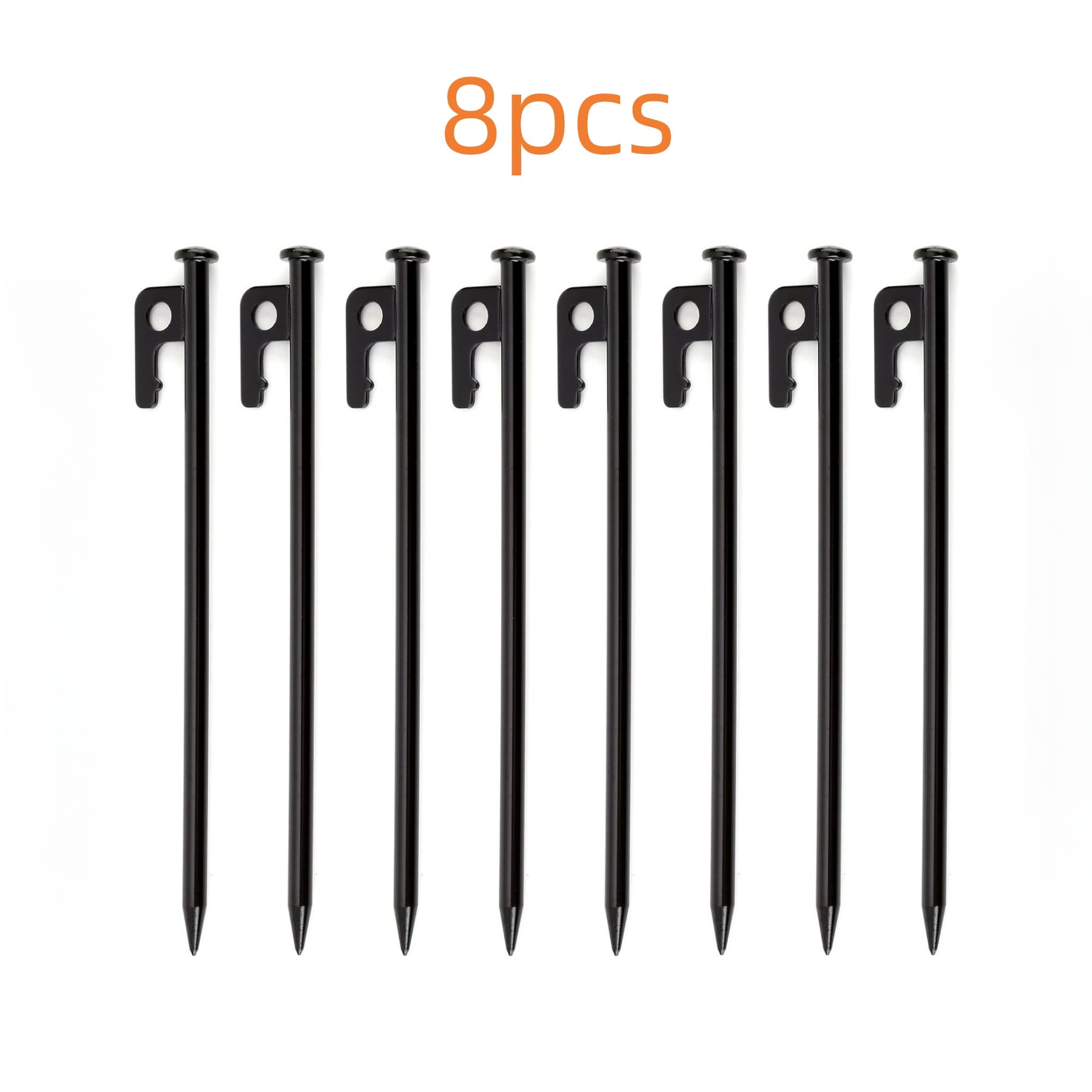 8 Pack Tent Stakes,12 Inch Black Heavy Duty Tent Pegs, Metal Ground ...