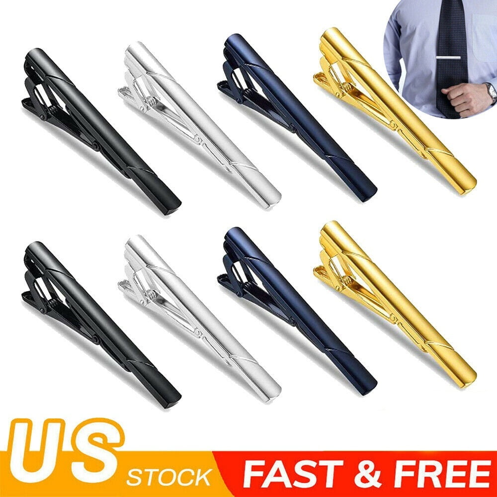Dazone 8 Pack Tie Clips for Men, Tie Bar Clip Set for Regular Ties ...